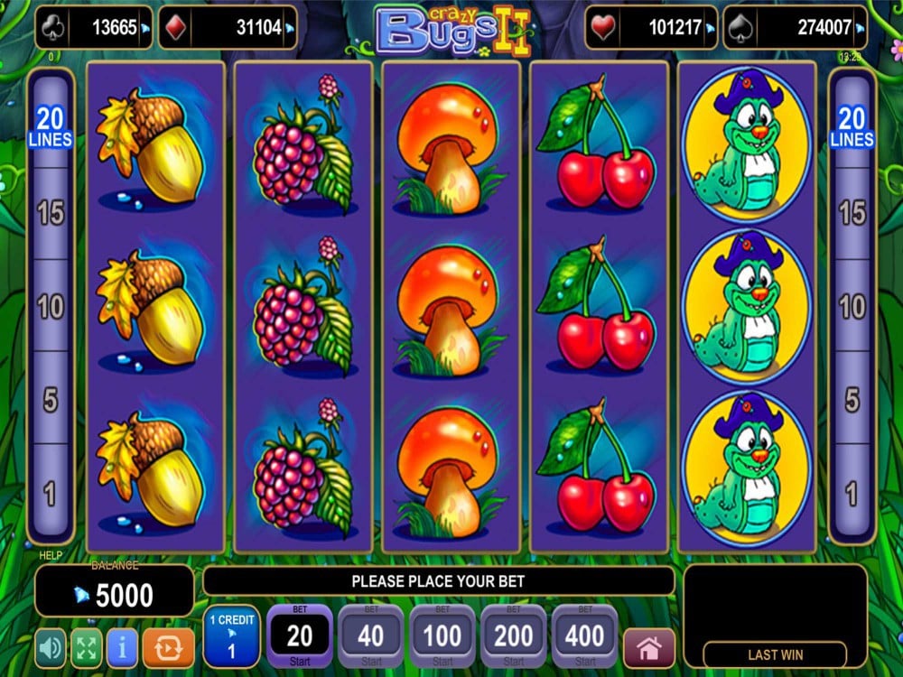 Crazy Bugs II by Amusnet Interactive - GamblersPick