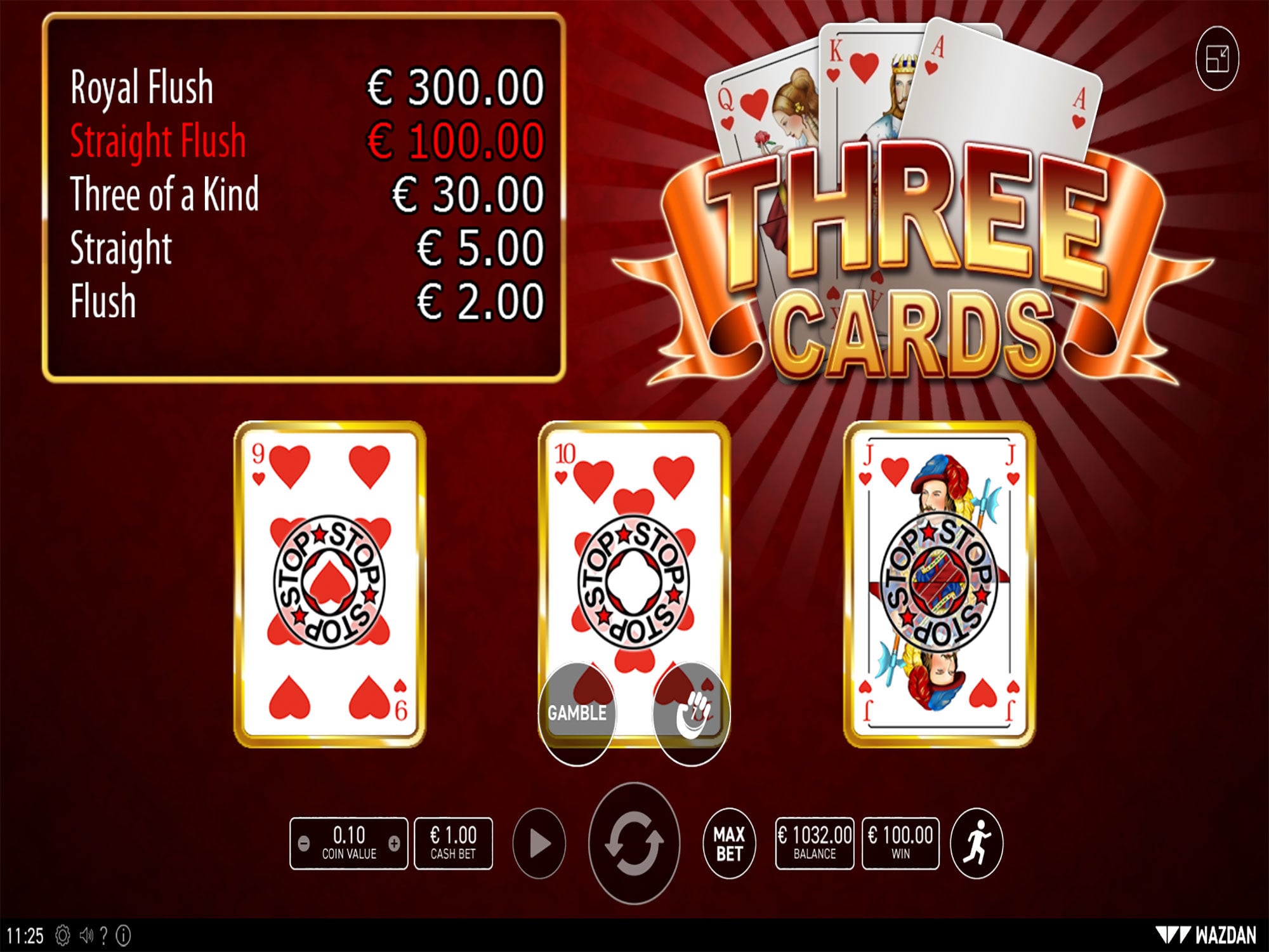 Three Cards by Wazdan - GamblersPick