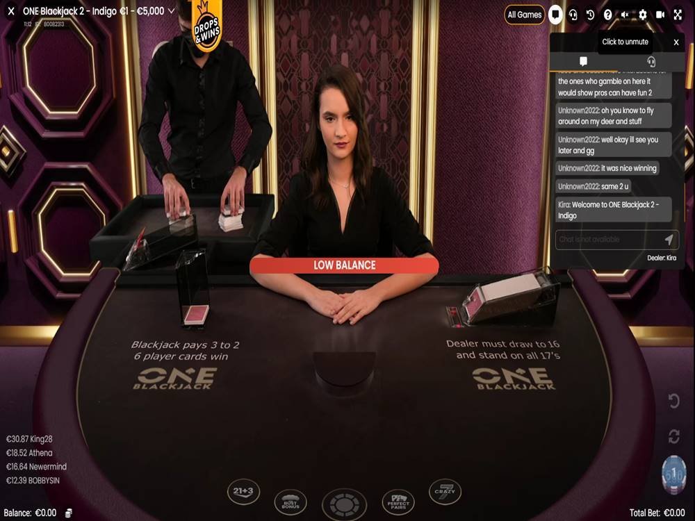 One Blackjack 2 - Indigo by Pragmatic Play - GamblersPick