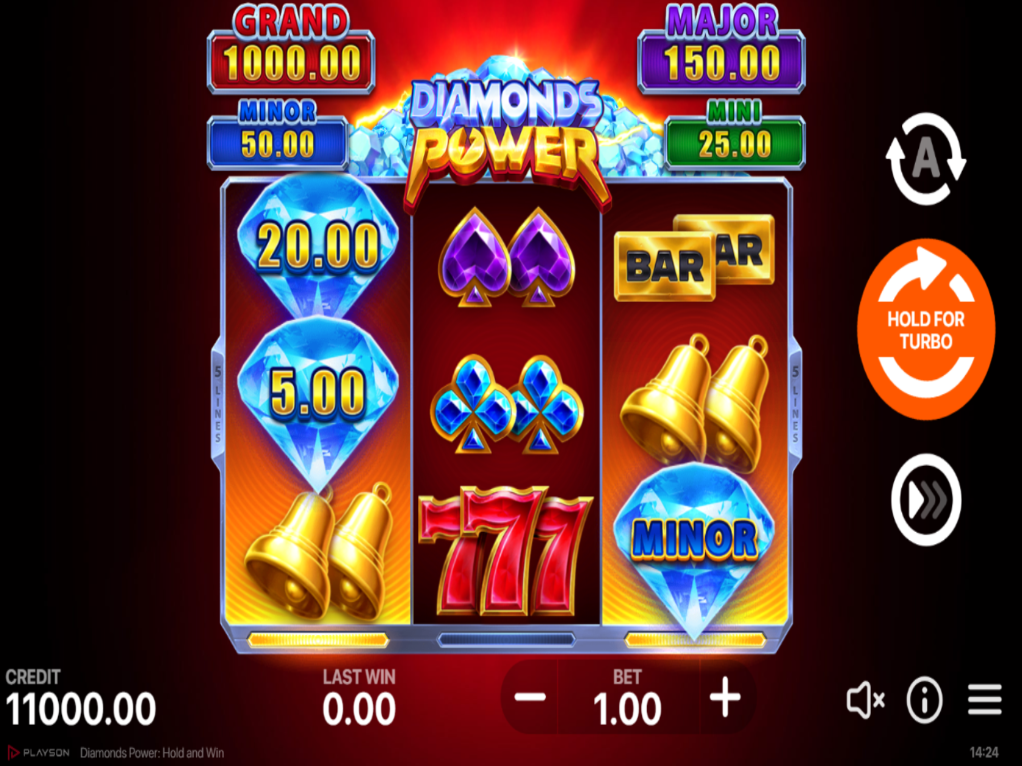 Diamonds Power Hold and Win by Playson - GamblersPick